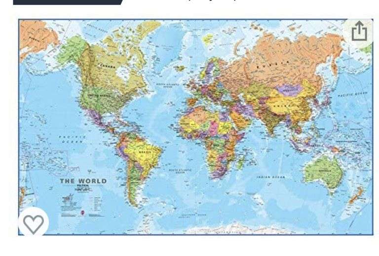 Maps International Giant World Map - Mega-Map Of The World - 46 x 80 ...