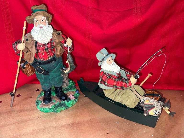 Standing Fishing Santa, Santa in a Boat figurines - Metzger Property ...
