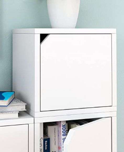 Way Basics Eco Stackable Connect Storage Cube Cubby Organizer With Door Tool Free Assembly And