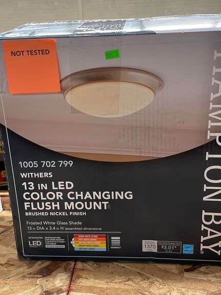 13 inch LED color changing flush mount brush nickel finish ceiling ...