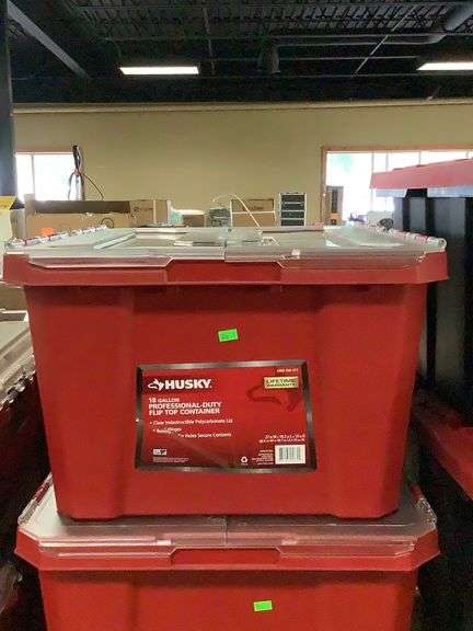 Husky 18 gal flip top container - Metzger Property Services, LLC