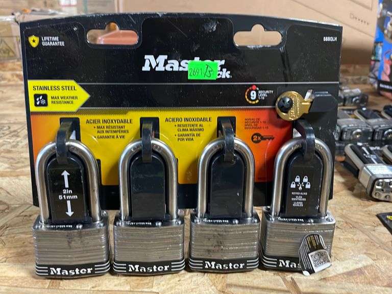 Four count master locks includes keys - Metzger Property Services, LLC