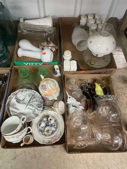 Oil lamp, spice jars, tea dishes, vases, Candlesticks, Porcelain Plates ...