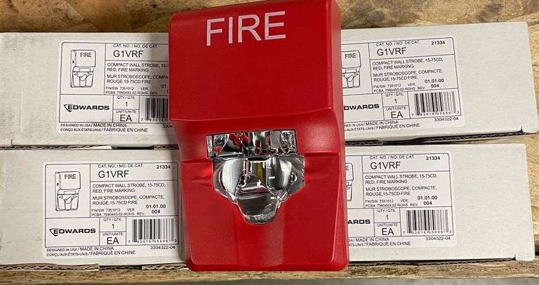5 - red compact fire marking strobes - Metzger Property Services, LLC