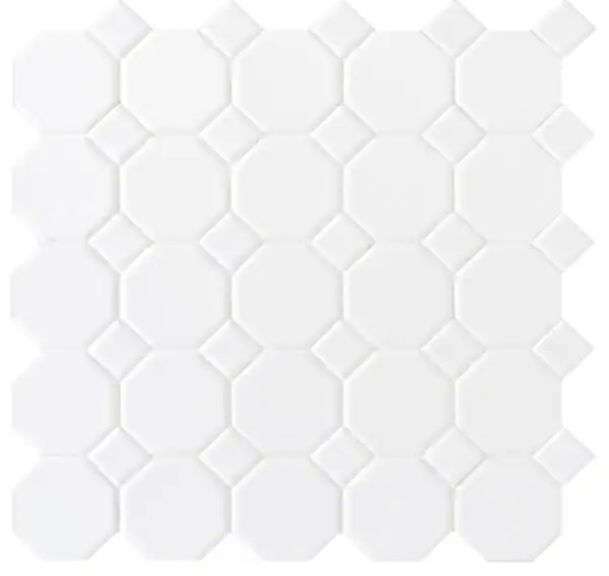 9 Cases - Octagon and Dot Matte White with White Dot 12 in. x 12 in ...