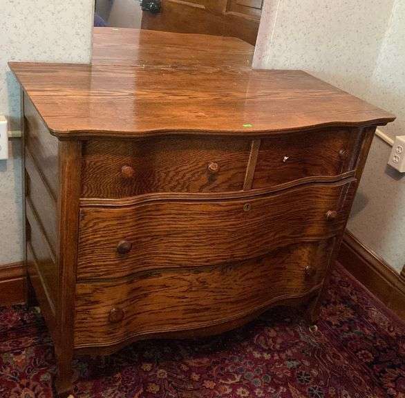 Curve Front Dresser with Mirror (missing a knob) 40”x67”x21” - Metzger ...