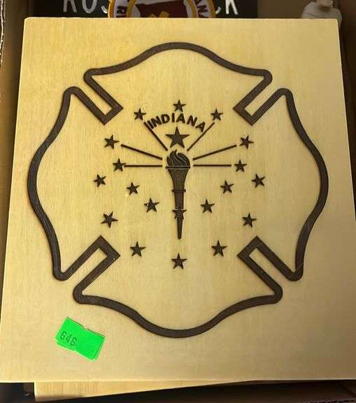 Wood Fireman Plaques 7.24”x8” • E.M.S. First Responder Patch & Name ...
