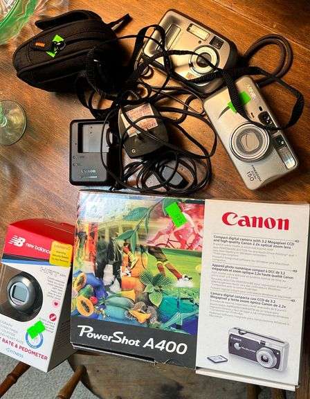 Camera assortment inc. Canon PowerShot a400, Minolta 150, Kodak c310 ...