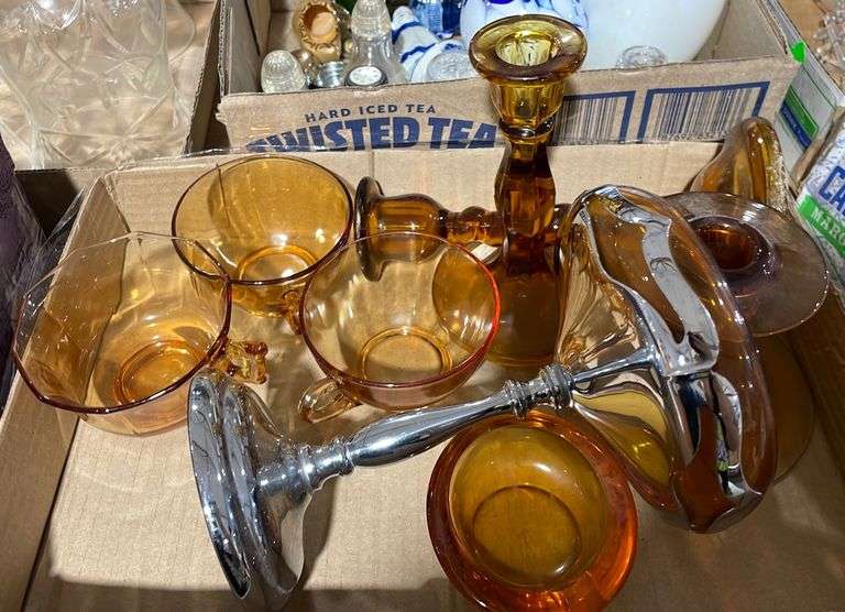 Amber glassware assortment - Metzger Property Services, LLC