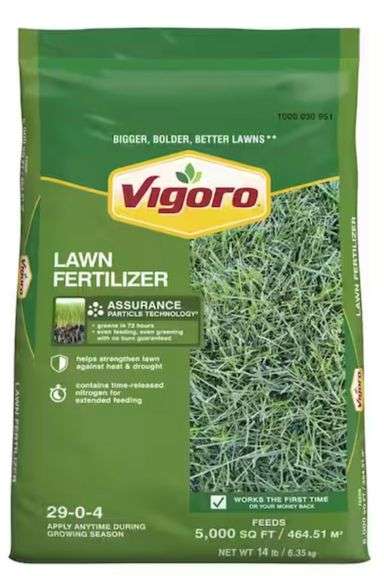 Vigoro 14 lbs. 5,000 sq. ft. Lawn Fertilizer for All Grass Types ...