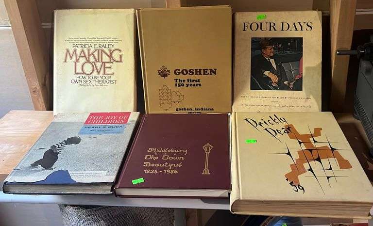 Goshen and Middlebury history books, prickly pear, JFK book, the joy of ...