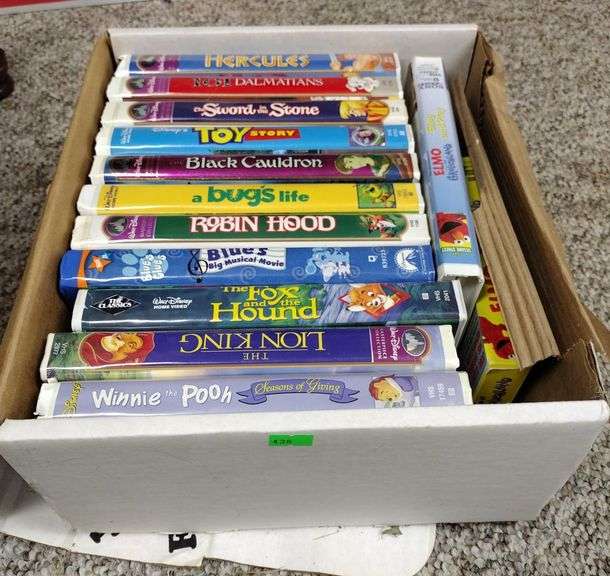 Kids VHS tape assortment including Toy Story, Hercules, The Fox and the ...