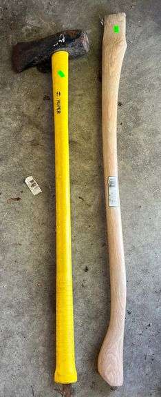 Truper spring maul with fiberglass handle, single bit axe wood ...