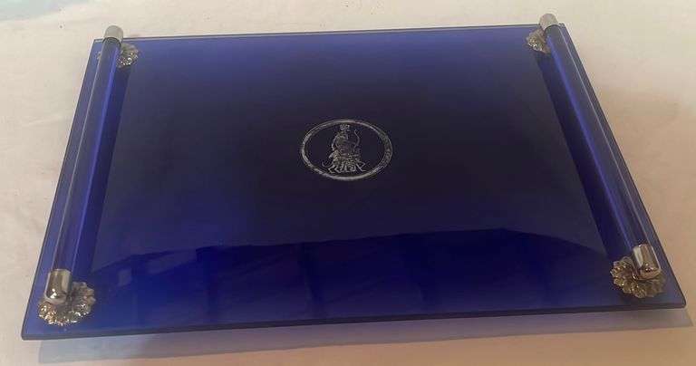 Cobalt Blue Glass Dresser Tray - Metzger Property Services, LLC