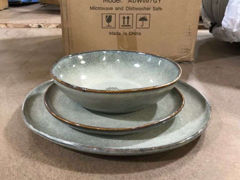 Armo Arc Stoneware-service of 4-dinner plates,bowls & dessert plates ...