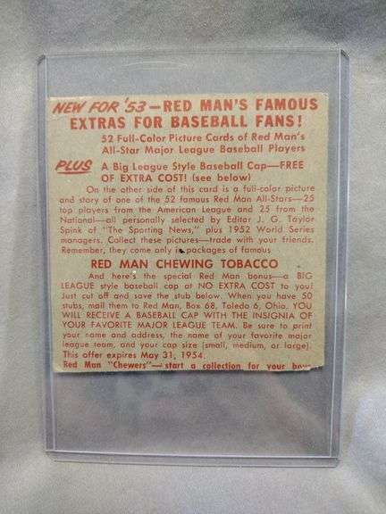 Del Ennis 1953 Red Man Tobacco Card - Metzger Property Services, LLC