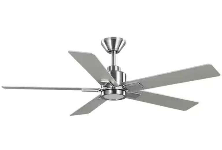 Hampton Bay Zandra 52 in. White Changing Integrated LED Brushed Nickel ...