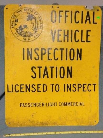 Metal Official Vehicle Inspection Station Sign 24”x30” - Metzger ...