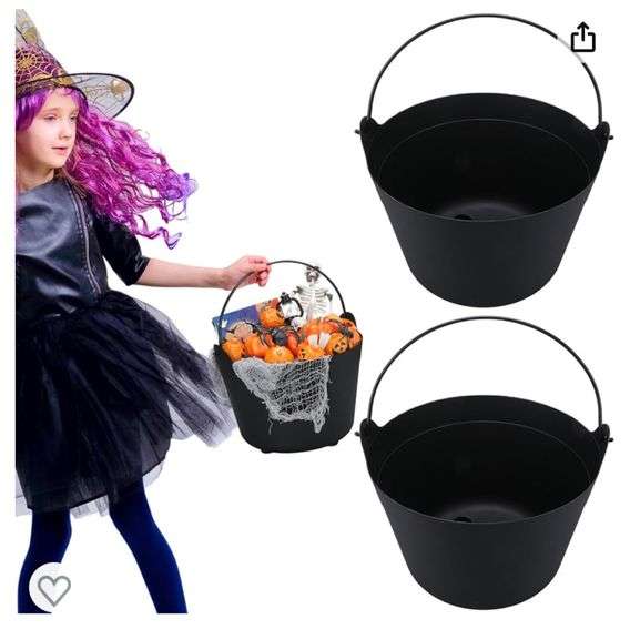 Halloween Plastic Black Cauldron Pot with Handle (3) - Metzger Property ...