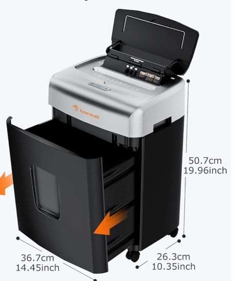 Bonsaii Office Paper Shredder, 110-Sheet Autofeed Heavy Duty Paper ...