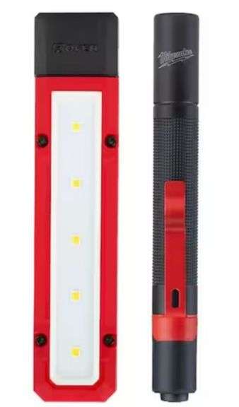 Milwaukee ROVER 300 Lumens LED Magnetic Flood Light and 100 Lumens ...