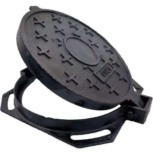 MOSINSBO 12" Cast Iron Manhole Cover and Frame, Black Septic Tank Lid ...