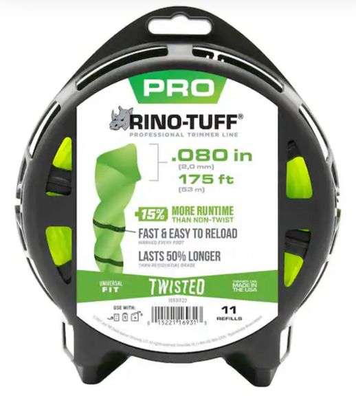 Rino-Tuff Universal Fit .080 in. x 175 ft. Pro Twisted Line for Gas ...