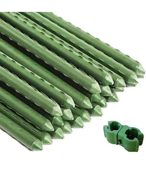 MTB Metal Garden Stakes 59 Inches, Steel Plant Stakes, Pack of 25, with ...