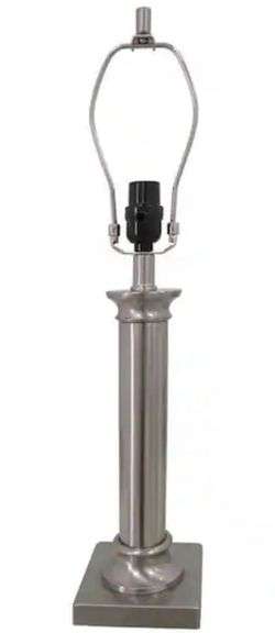 Mix and Match 24.25 in. Brushed Nickel Column Table Lamp - Title 20 ...
