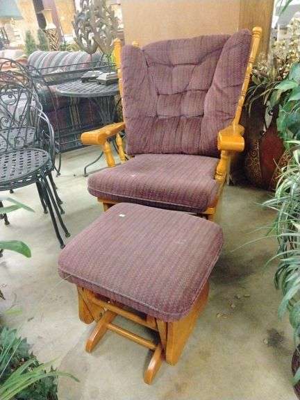Glider rocker Chair 18”x22” seat, with foot stool - Metzger Property ...