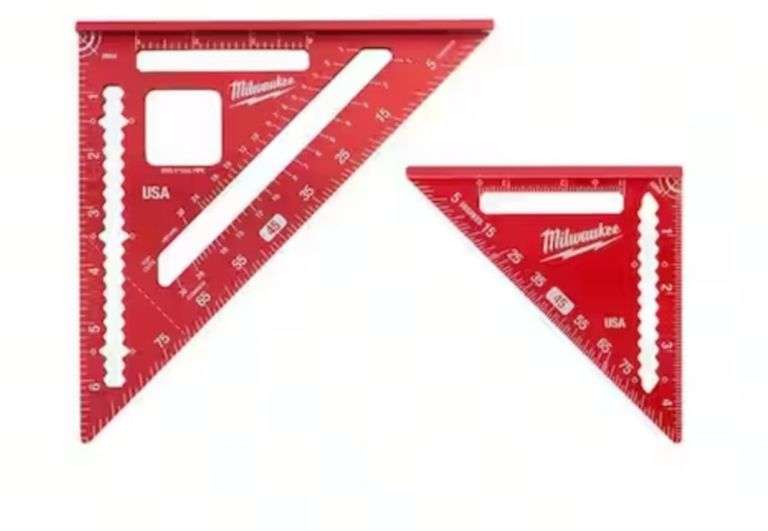 Milwaukee 7 in. Rafter Square and 4-1/2 in. Trim Square Set - Metzger ...