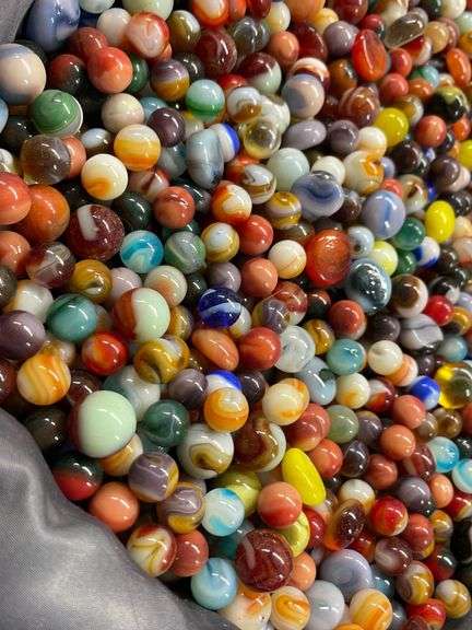 Large Group of Assorted Multi-Colored Marbles - Metzger Property ...