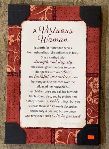 Abstract Canvas Wall DecorConstitution of Virtuous woman Wall Art - 12 ...
