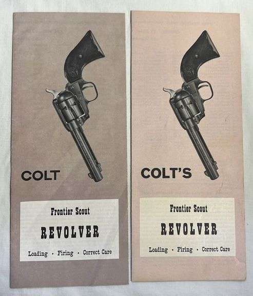 Two- Vintage Colt Frontier Scout Revolver Brochures - Original ...