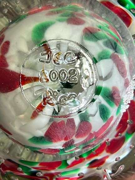 2002 Joe Rice Art Glass paperweight - Metzger Property Services, LLC