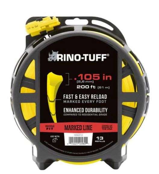 Rino-Tuff Universal Fit .105 in. x 200 ft. Pro Marked Replacement Line ...