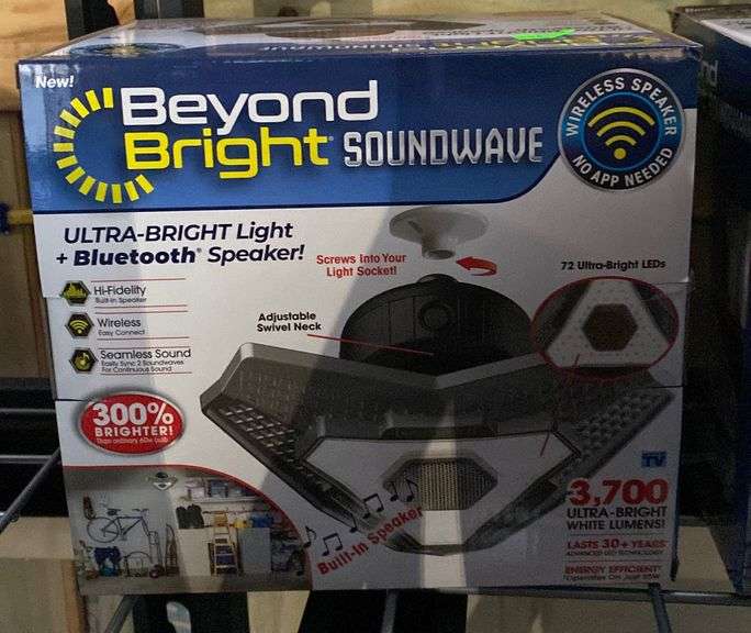 Beyond bright soundwave Ultra bright light with Bluetooth speaker ...