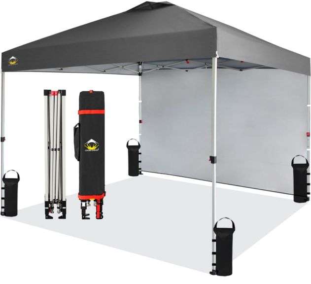 CROWN SHADES 10x10 Pop up Canopy Instant Commercial Canopy with 1 ...
