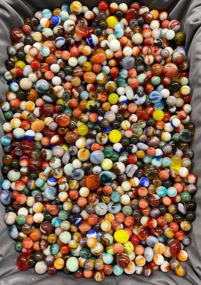 Large Group of Assorted Multi-Colored Marbles - Metzger Property ...