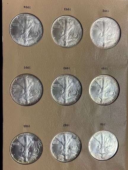 1986-2016 American Silver Eagle Dollar Collection Book (31 Coins ...