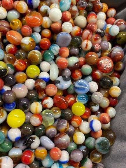 Large Group of Assorted Multi-Colored Marbles - Metzger Property ...