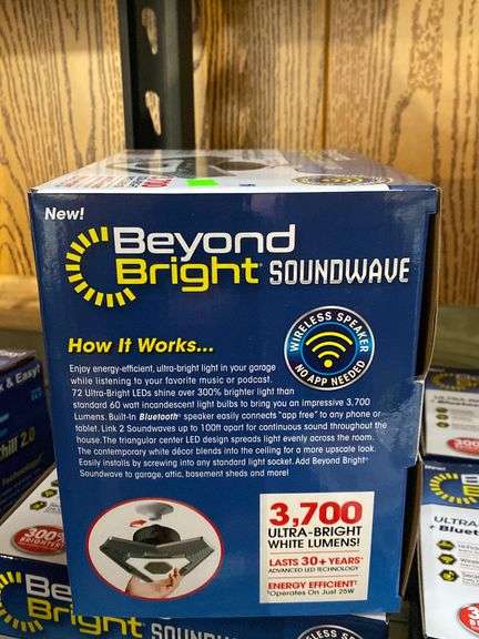 Beyond bright soundwave Ultra bright light with Bluetooth speaker ...