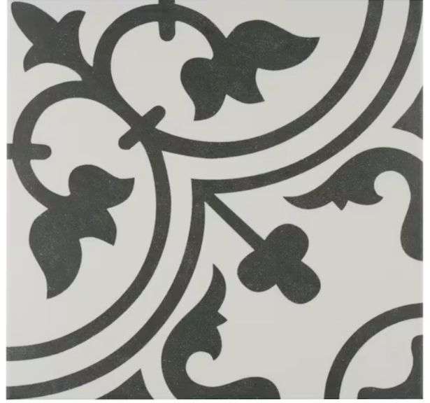 Merola Tile Arte White 9-3/4 in. x 9-3/4 in. Porcelain Floor and Wall ...