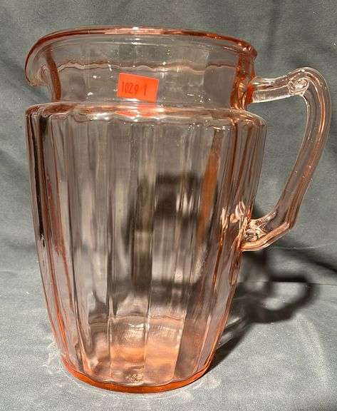 Pink Depression Glass Pitcher 8x4 - Metzger Property Services, LLC