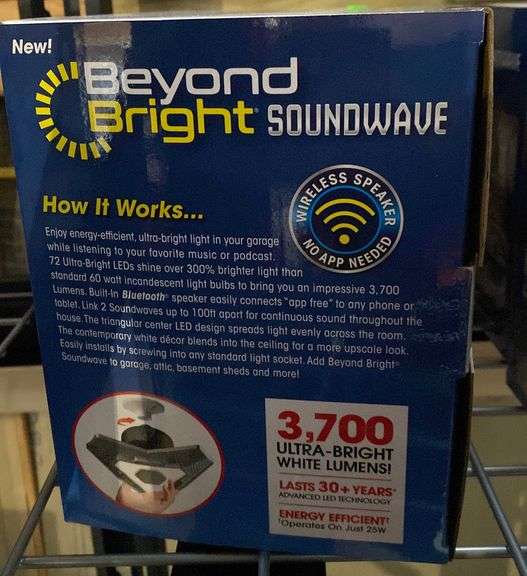 Beyond bright soundwave Ultra bright light with Bluetooth speaker ...