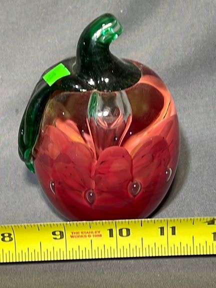 Joe Rice Apple Art Glass paperweight - Metzger Property Services, LLC