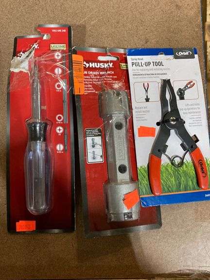 Orbit Spray Head Pull-Up Tool, Husky Tub Drain Wrench, Husky 6-In-1 ...