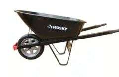 Husky 6 cu. ft. Steel Wheelbarrow with a Flat-Free Tire - Metzger ...