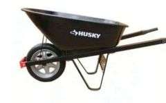 Husky 6 cu. ft. Steel Wheelbarrow with a Flat-Free Tire - Metzger ...