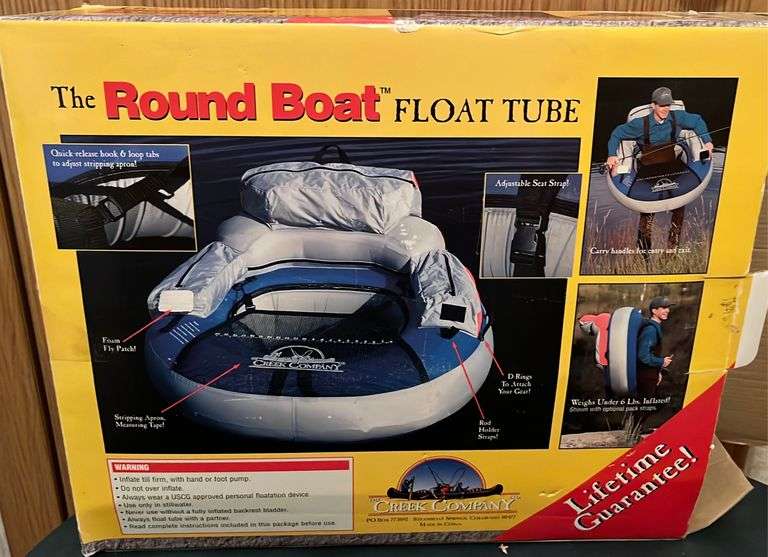 Creek company Round boat float tube with flippers - Metzger Property ...